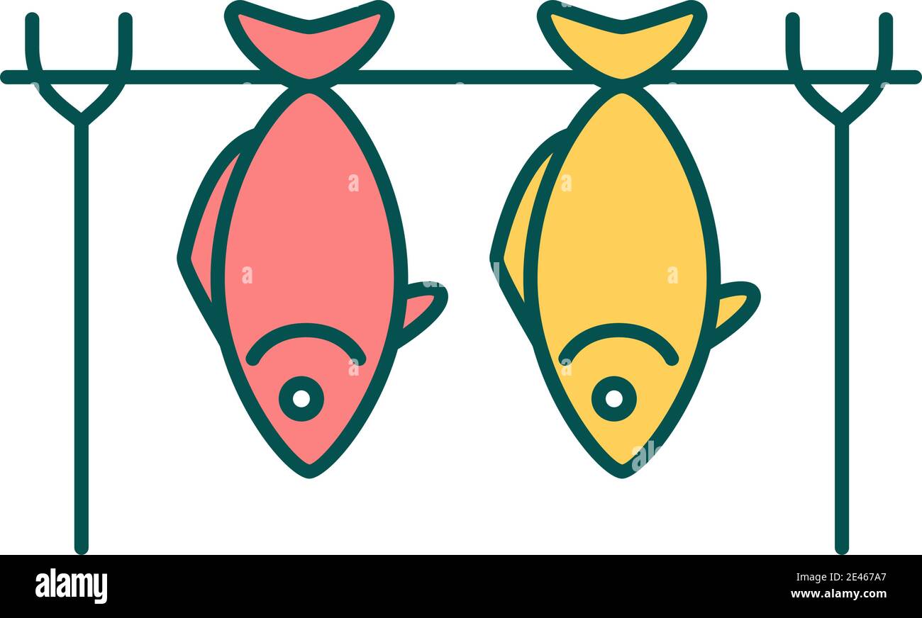 Hot smoked fish RGB color icon Stock Vector Image & Art - Alamy