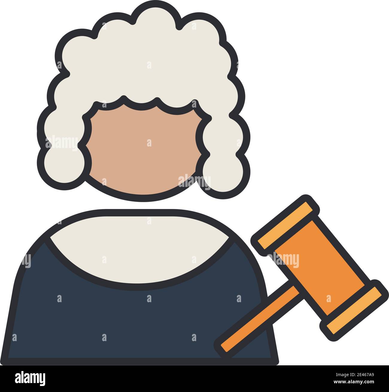 profession judge worker avatar fill style icon vector illustration ...