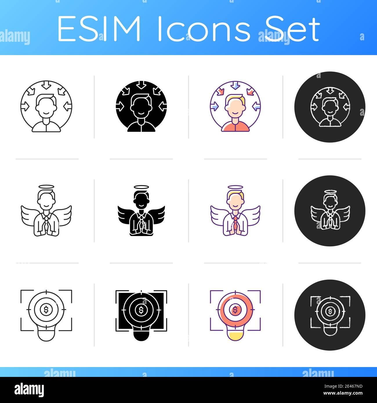 Company vision icons set Stock Vector Image & Art - Alamy