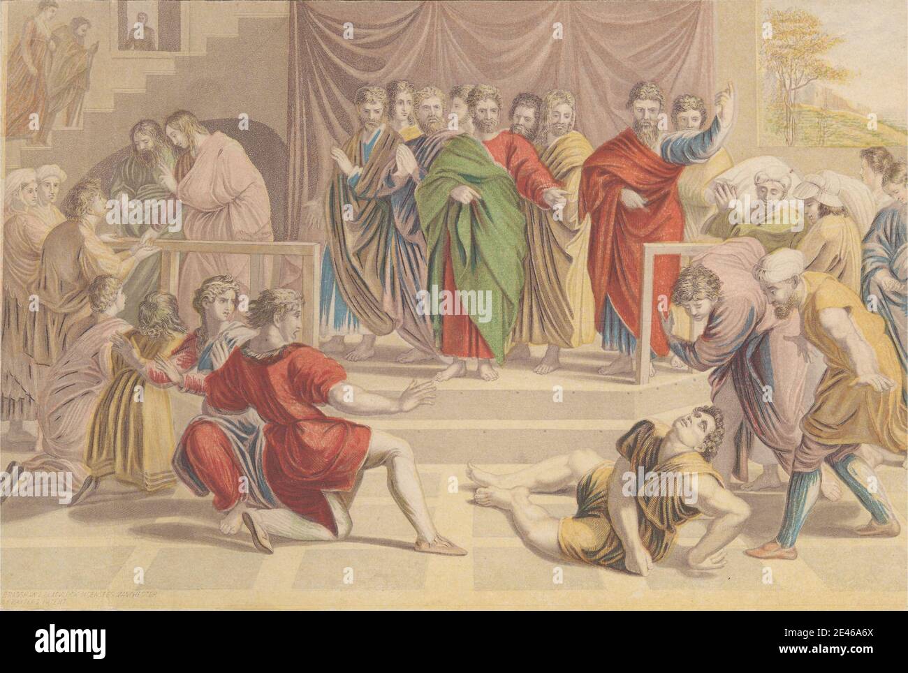 after George Baxter, 1804â€“1867, British, The Death of Ananias, after ...