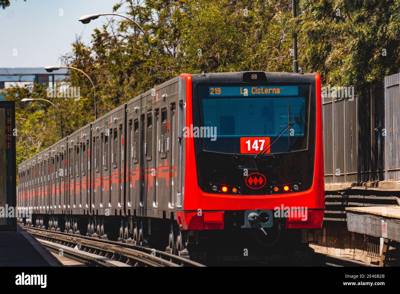 Santiago, Chile - January 2021: A Metro de Santiago train at Line 2 ...