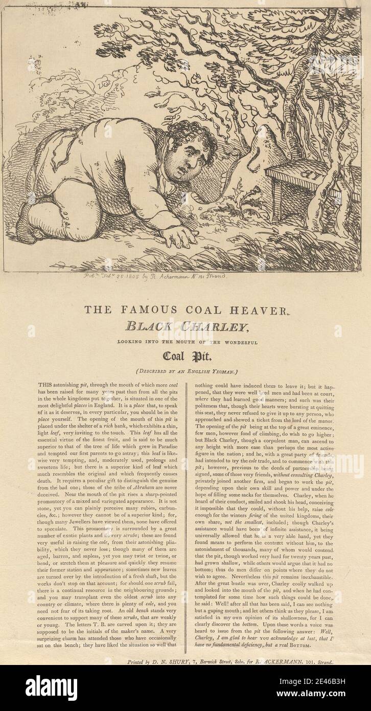 Thomas Rowlandson, 1756â€“1827, British, The Famous Black Coal Heaver ...