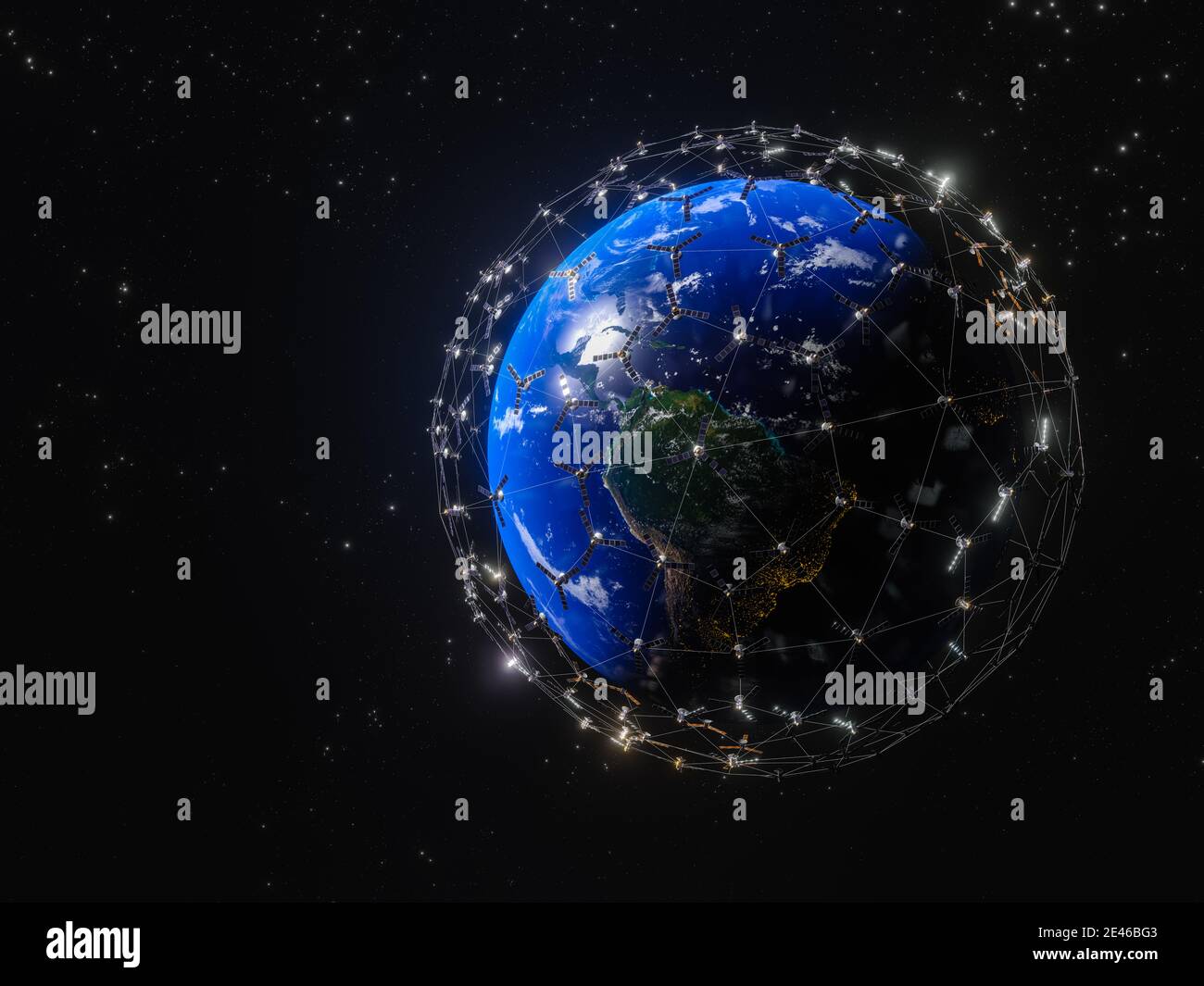 3D rendering of Planet Earth - broadband internet system to meet the ...