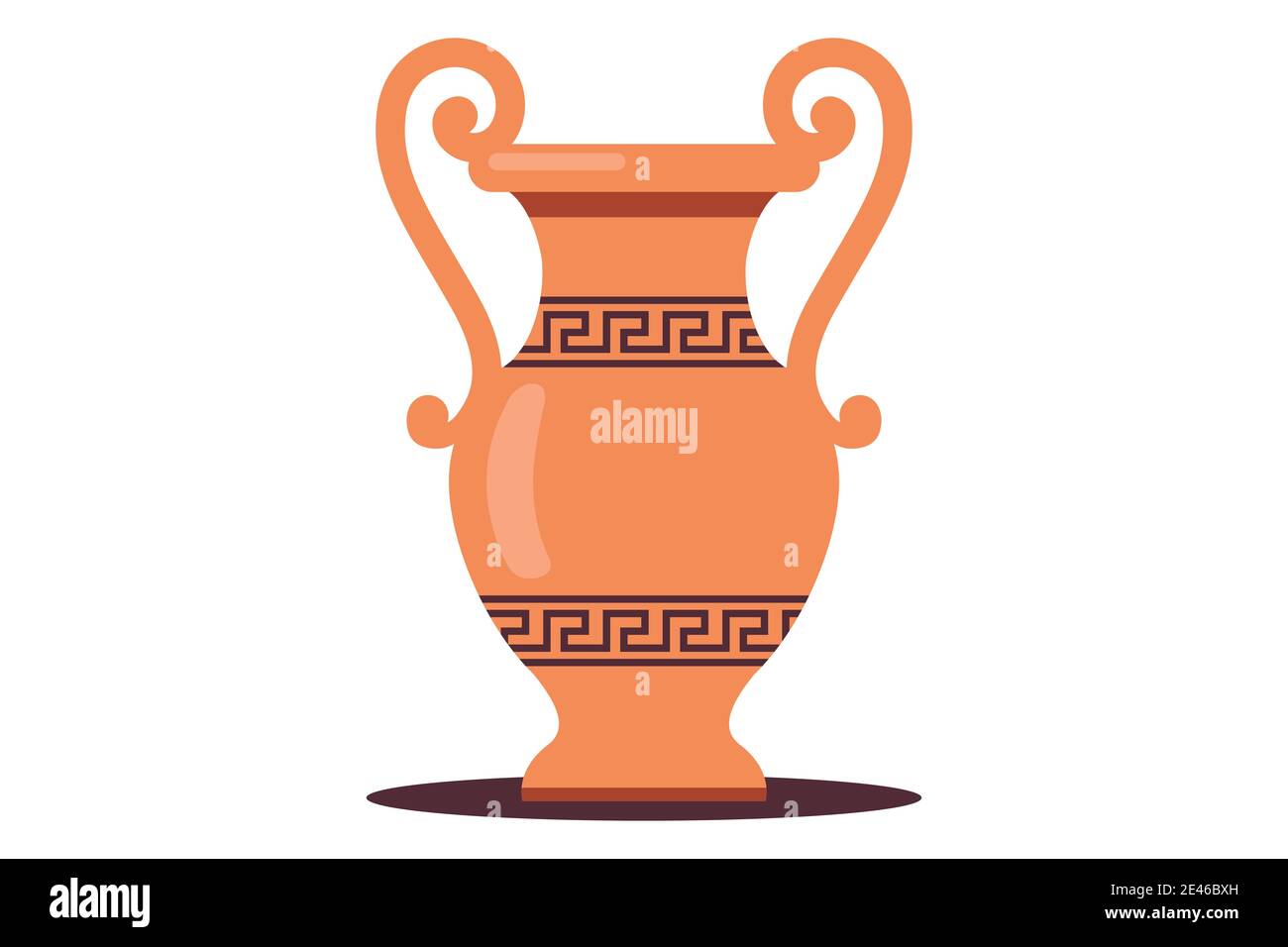 ancient Greek earthen water jug. flat vector illustration isolated on ...