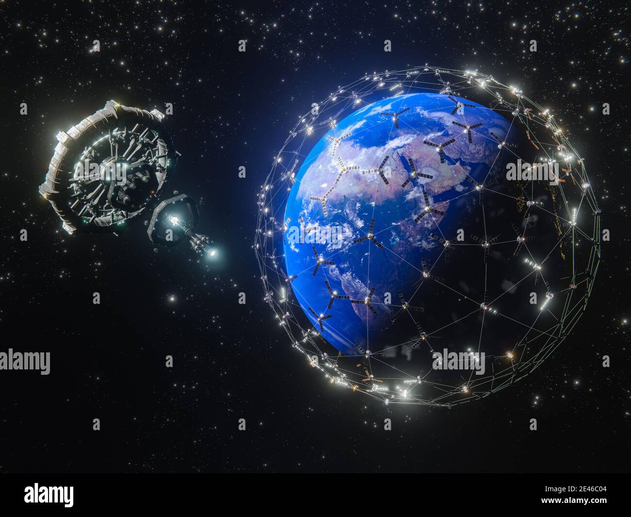 3D rendering of Planet Earth - broadband internet system to meet the ...