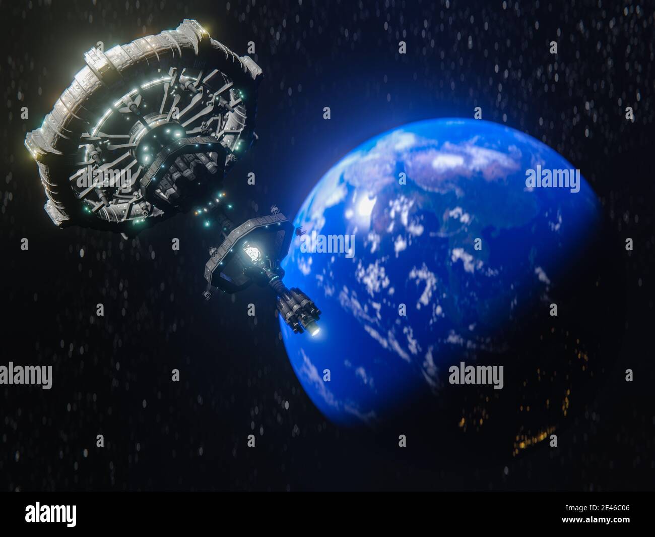 3D rendering of Planet Earth - broadband internet system to meet the ...