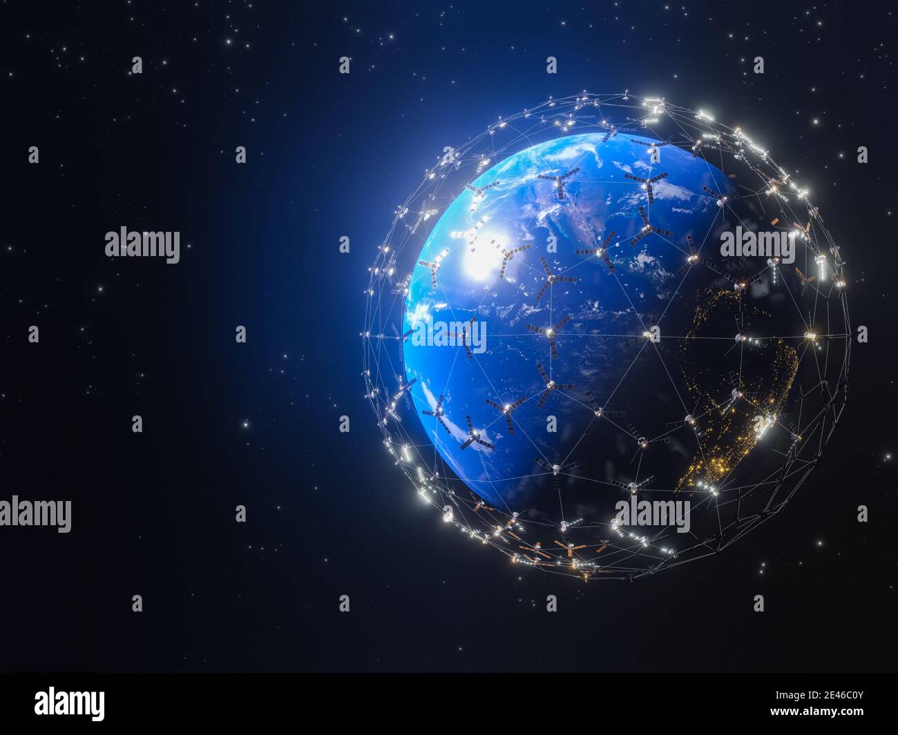 3D rendering of Planet Earth - broadband internet system to meet the ...