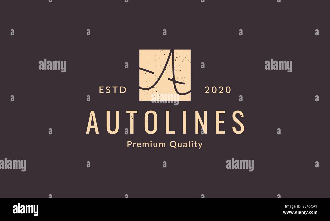 signature letter A square vintage logo symbol icon vector graphic ...