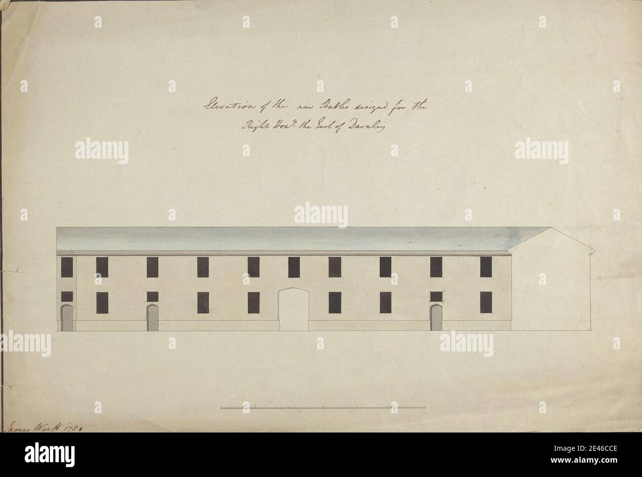 James Wyatt, 1746â€“1813, British, Cobham Hall, Kent: Elevation of the ...
