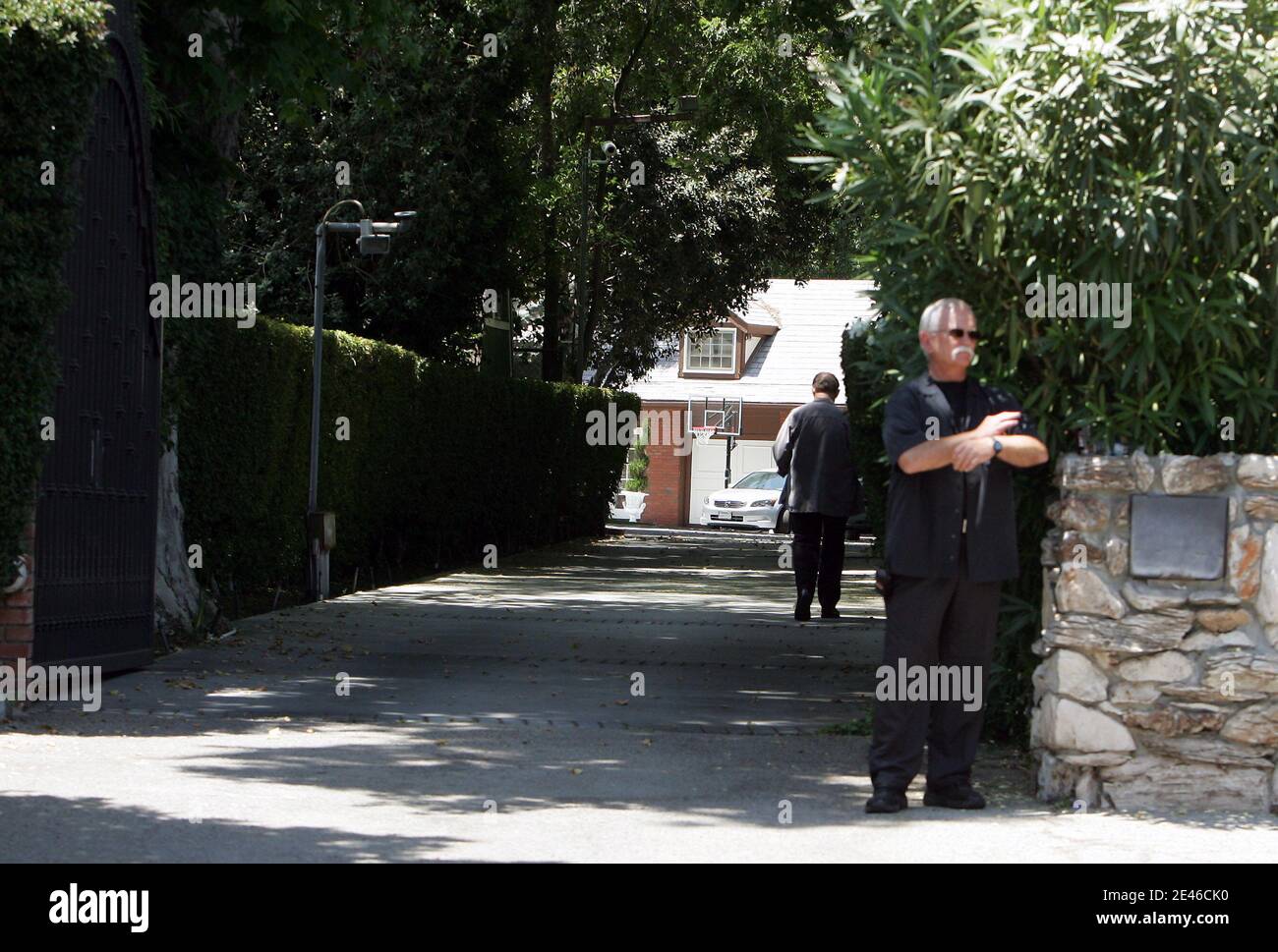 Michael Jackson's fans and media outside the Jackson family compound in ...