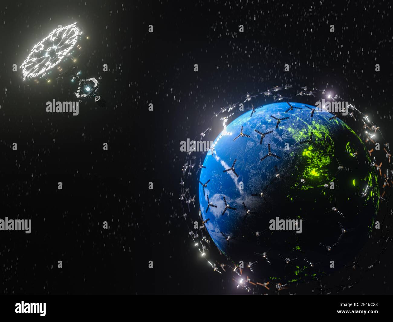 3D rendering of Planet Earth - broadband internet system to meet the ...