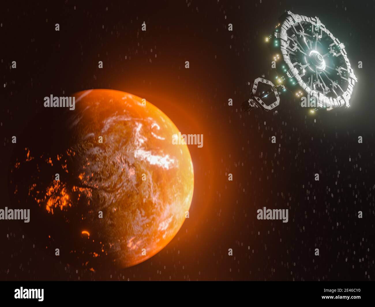 3D rendering of Planet Mars - broadband internet system to meet the ...