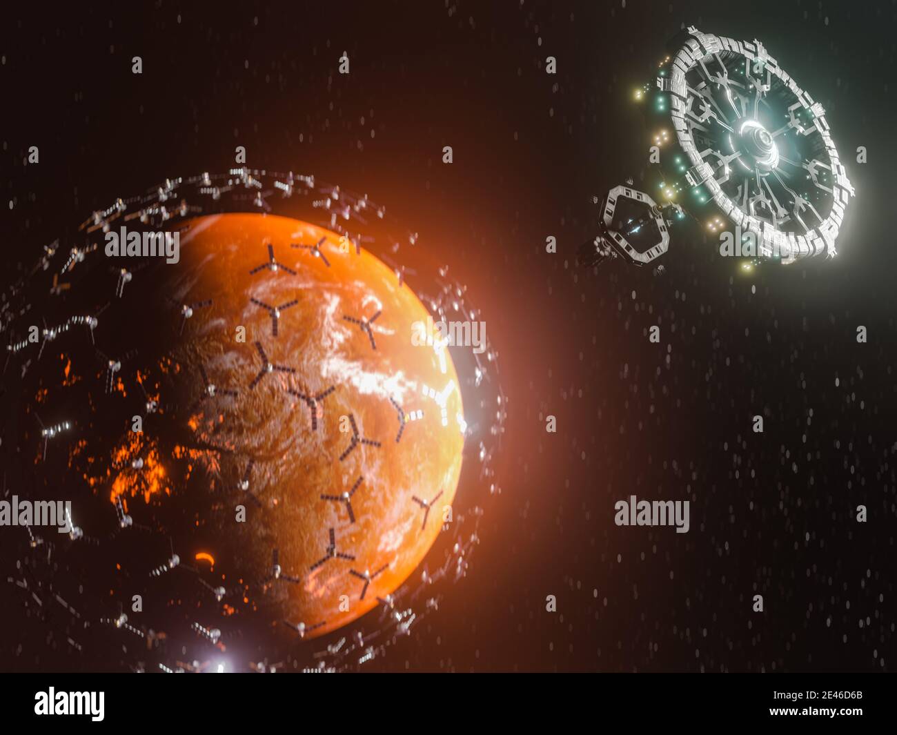 3D rendering of Planet Mars - broadband internet system to meet the ...