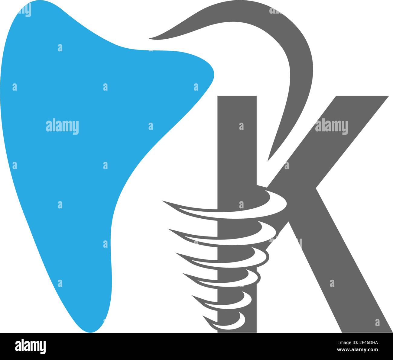 Letter K logo icon with dental design illustration vector Stock Vector ...