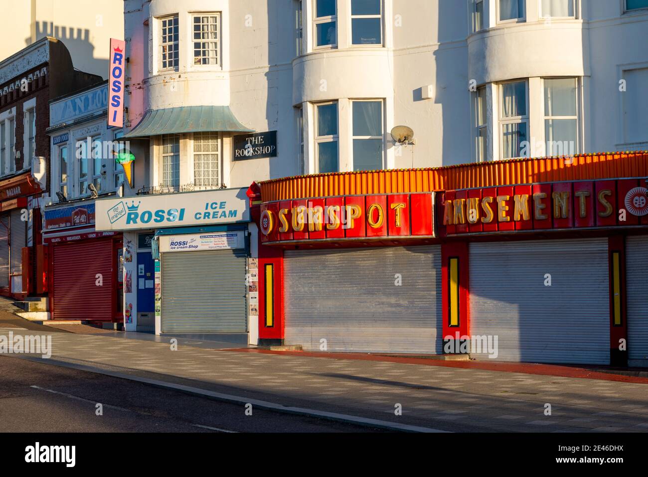 Sunspot on seafront in Marine Parade, in Southend on Sea, Essex, UK ...