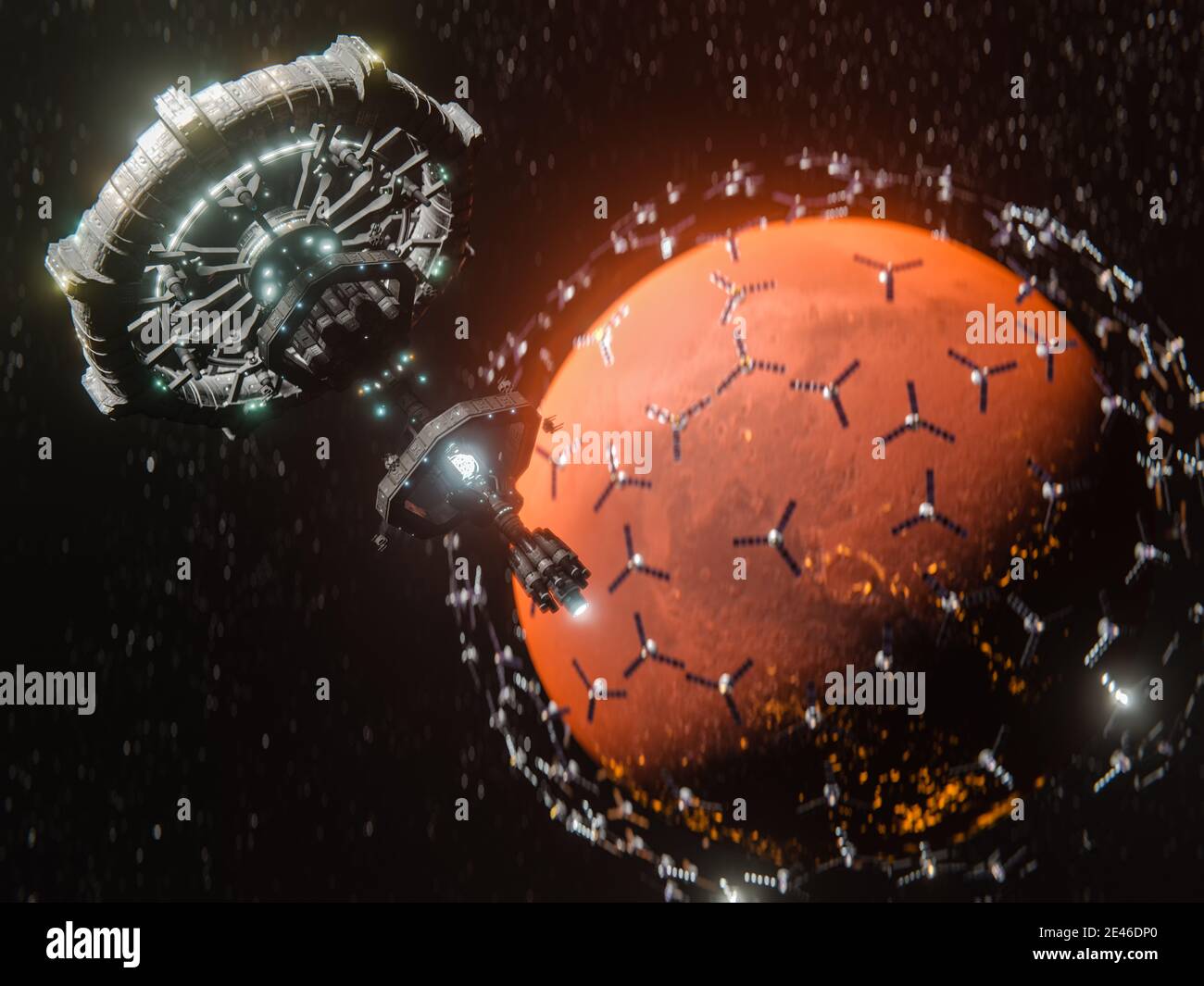 3D rendering of Planet Mars - broadband internet system to meet the ...