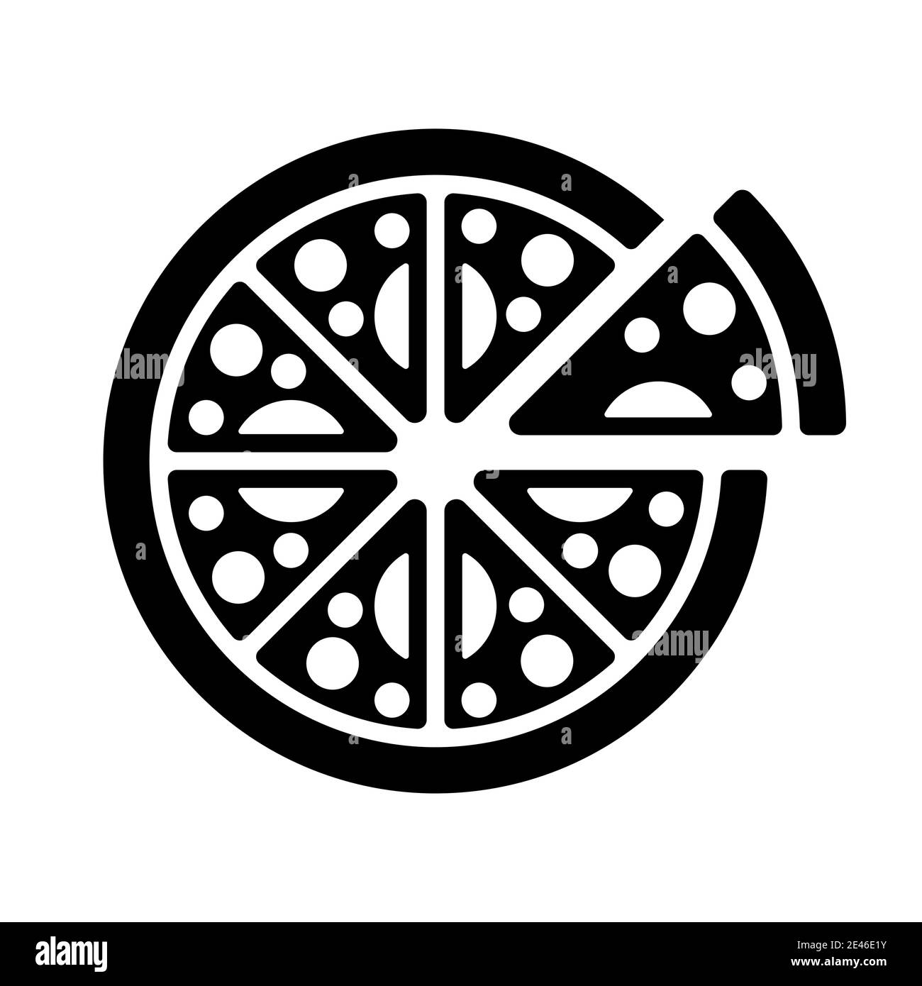 Pizza vector glyph icon. Fast food sign. Graph symbol for cooking web ...