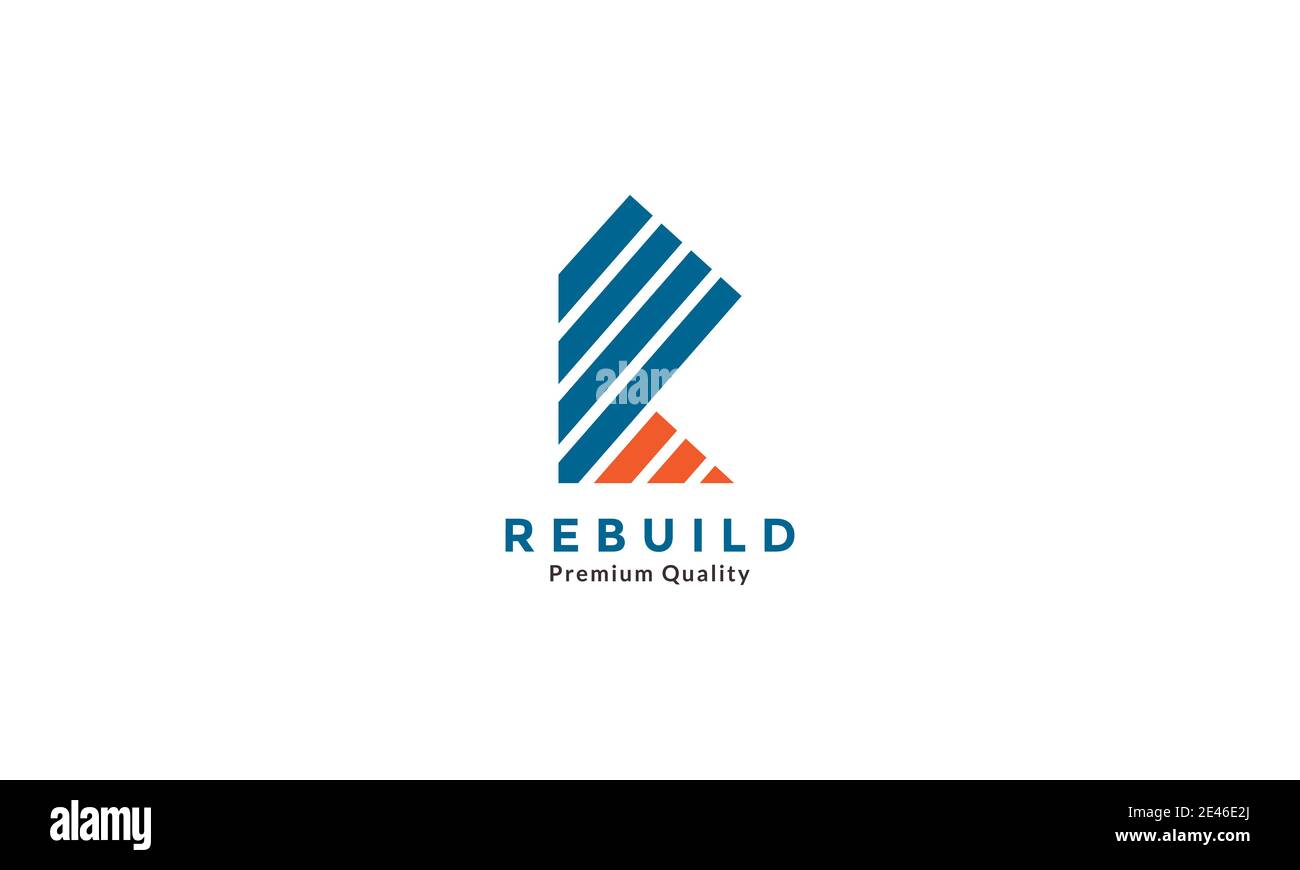 letter R with building construction estate logo symbol icon vector ...