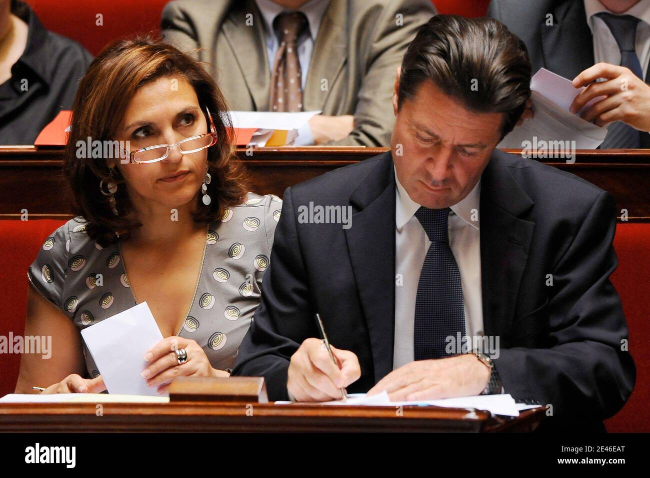 French Junior minister for the elderly Nora Berra and Junior trade ...