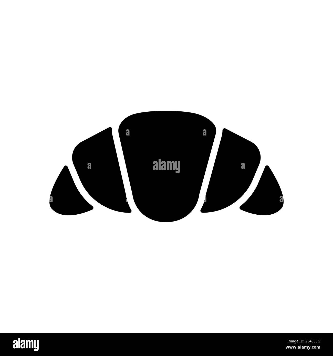 Croissant vector glyph icon. Fast food sign. Graph symbol for cooking ...