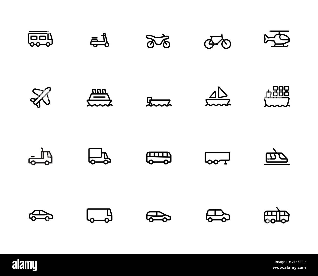 Sea transport icons on Cut Out Stock Images & Pictures - Alamy