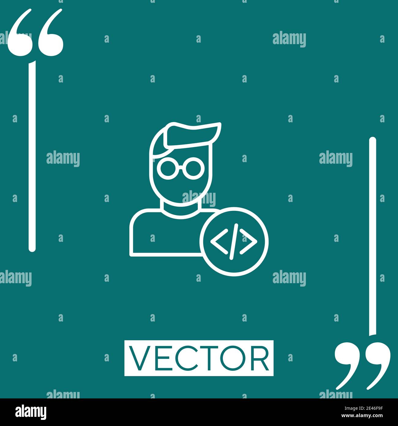 developer vector icon Linear icon. Editable stroke line Stock Vector ...
