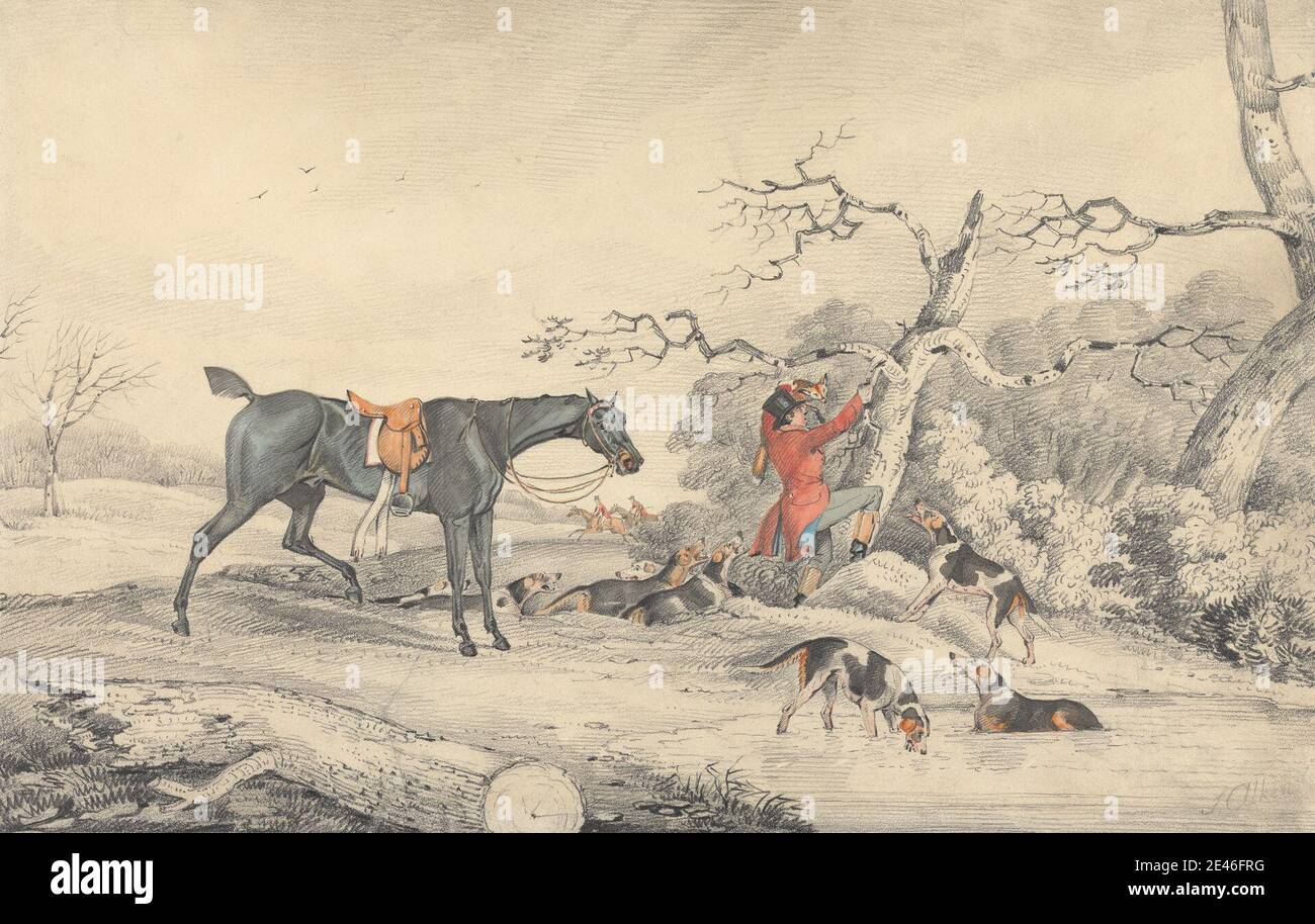 Samuel Alken, 1756â€“1815, British, Treeing a Fox, undated. Watercolor ...