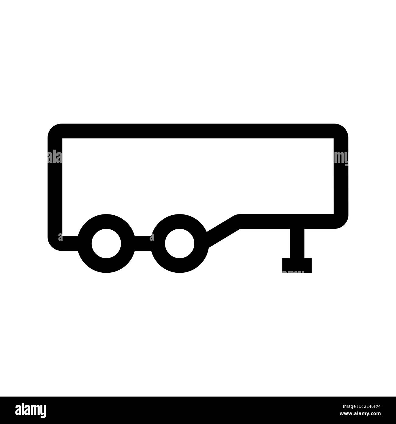 Truck Trailer outline icon isolated on white background Stock Vector ...