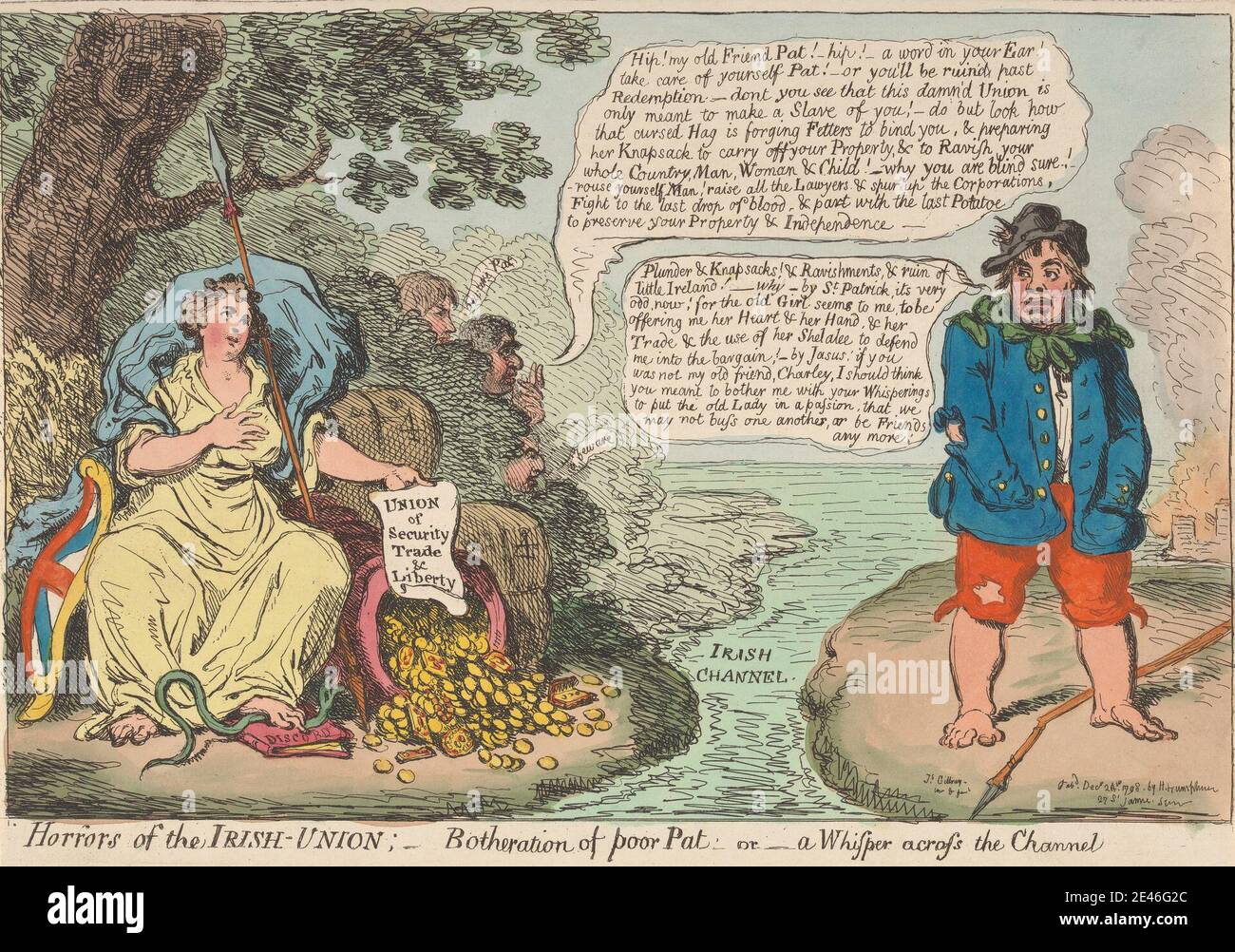 James Gillray, 1757â€“1815, British, Horrors of the Irish-Union ...