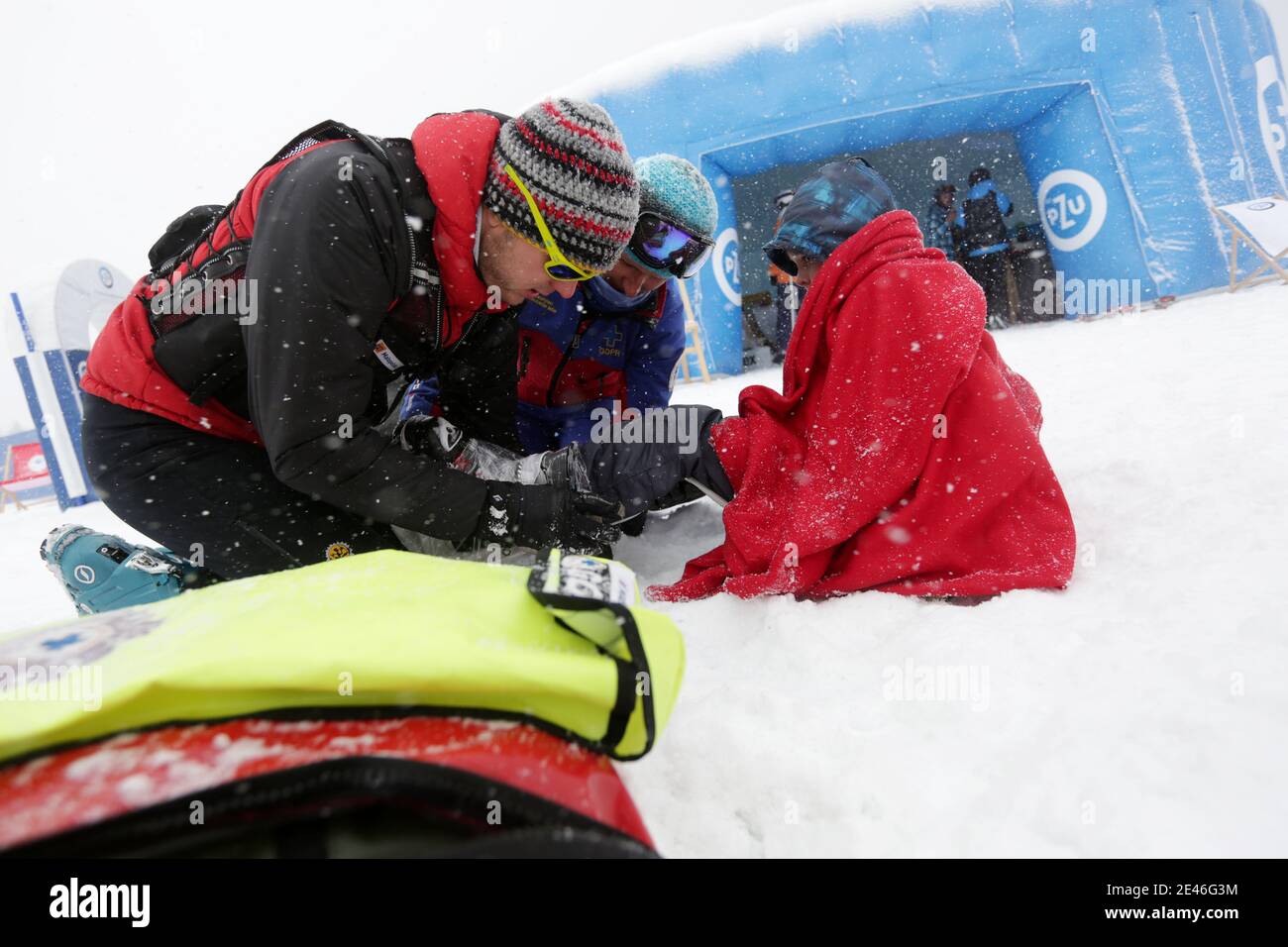 KLUSZKOWCE, POLAND - FEBRUARY 26, 2017: Mountain rescuer in Mountains ...