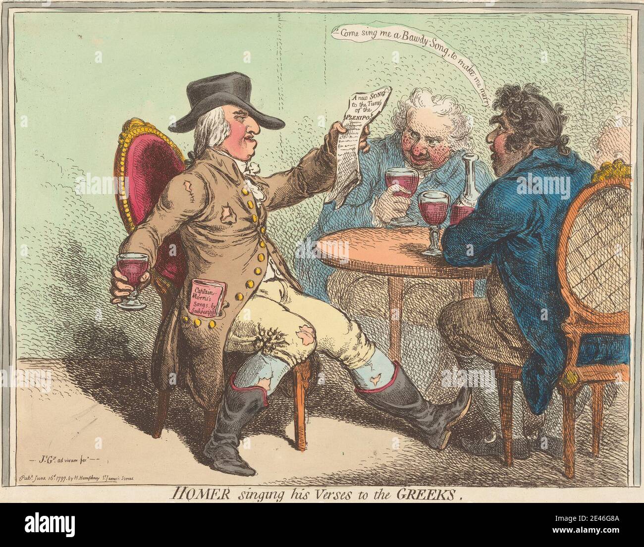 James Gillray, 1757â€“1815, British, Homer Singing His Verses to the ...