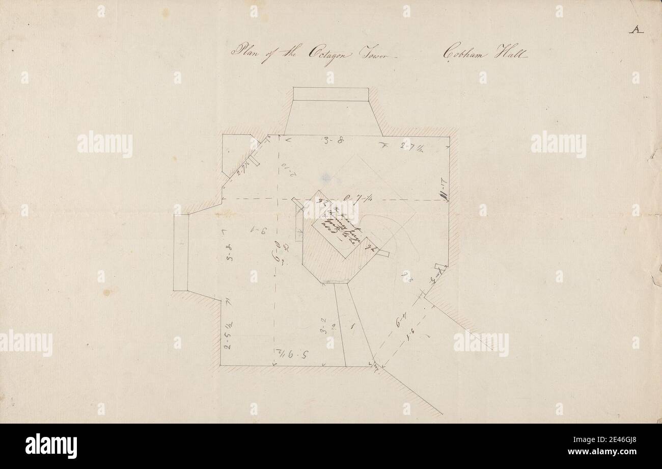 James Wyatt, 1746â€“1813, British, Cobham Hall, Kent: Plan of Tower ...