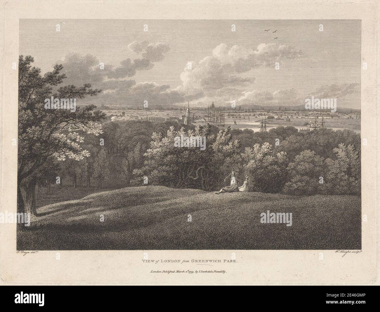 William Knight, active 1807â€“1845, View of London from Greenwich Park ...