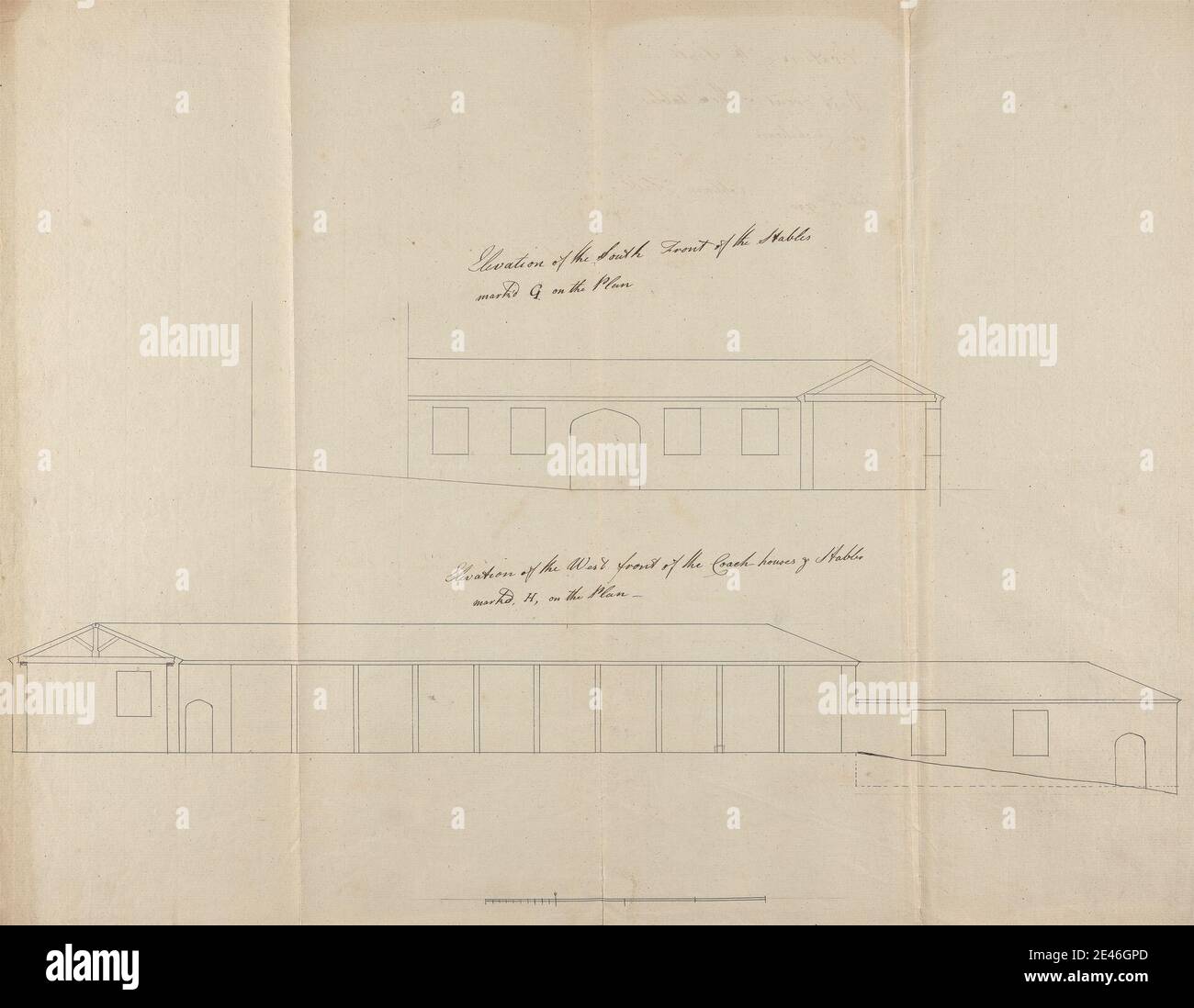 James Wyatt, 1746â€“1813, British, Cobham Hall, Kent: Elevations of ...