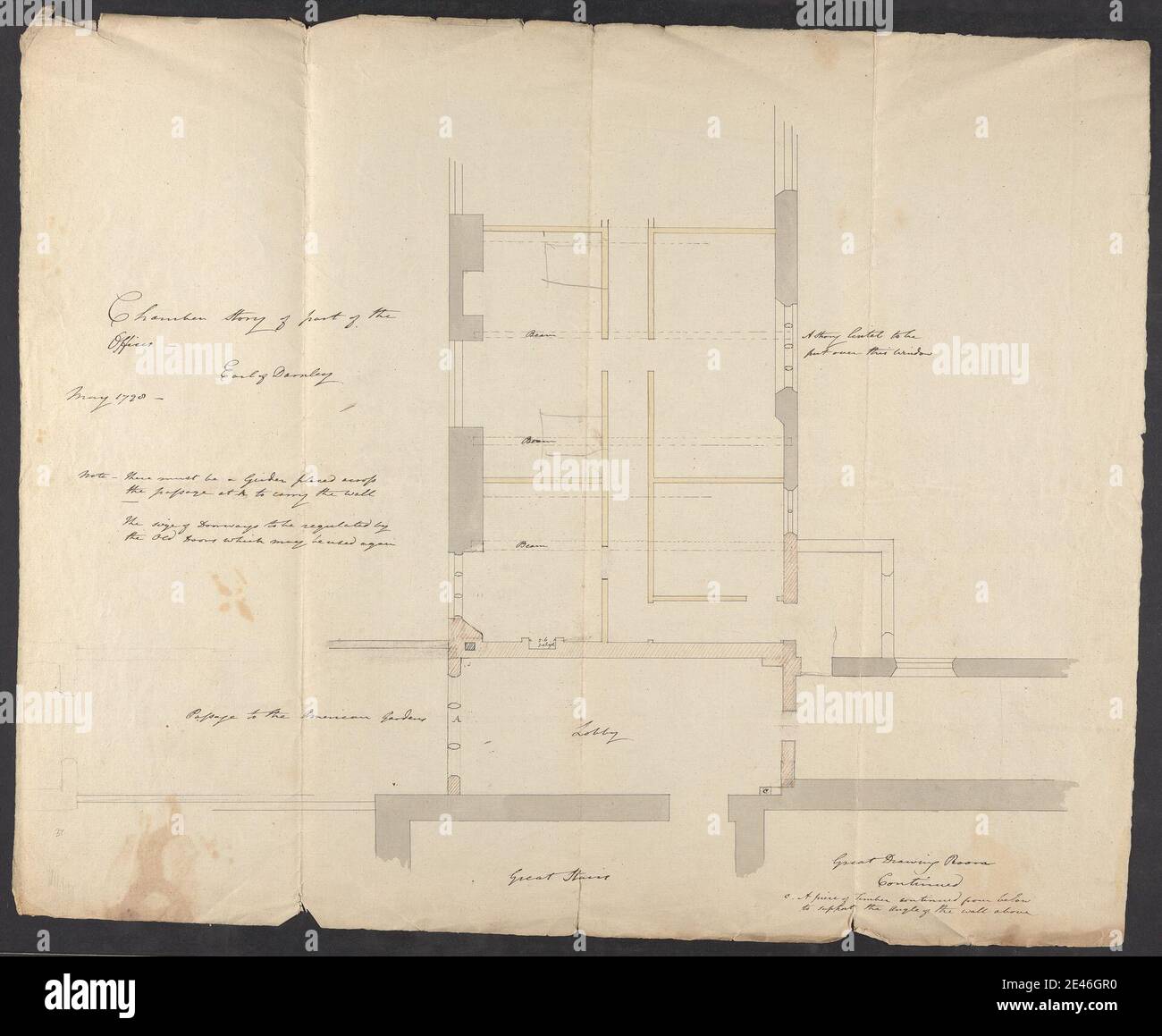 James Wyatt, 1746â€“1813, British, Cobham Hall, Kent: Plan of the ...