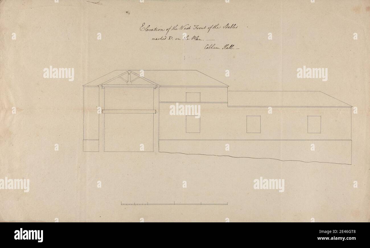 James Wyatt, 1746â€“1813, British, Cobham Hall, Kent: West Front ...
