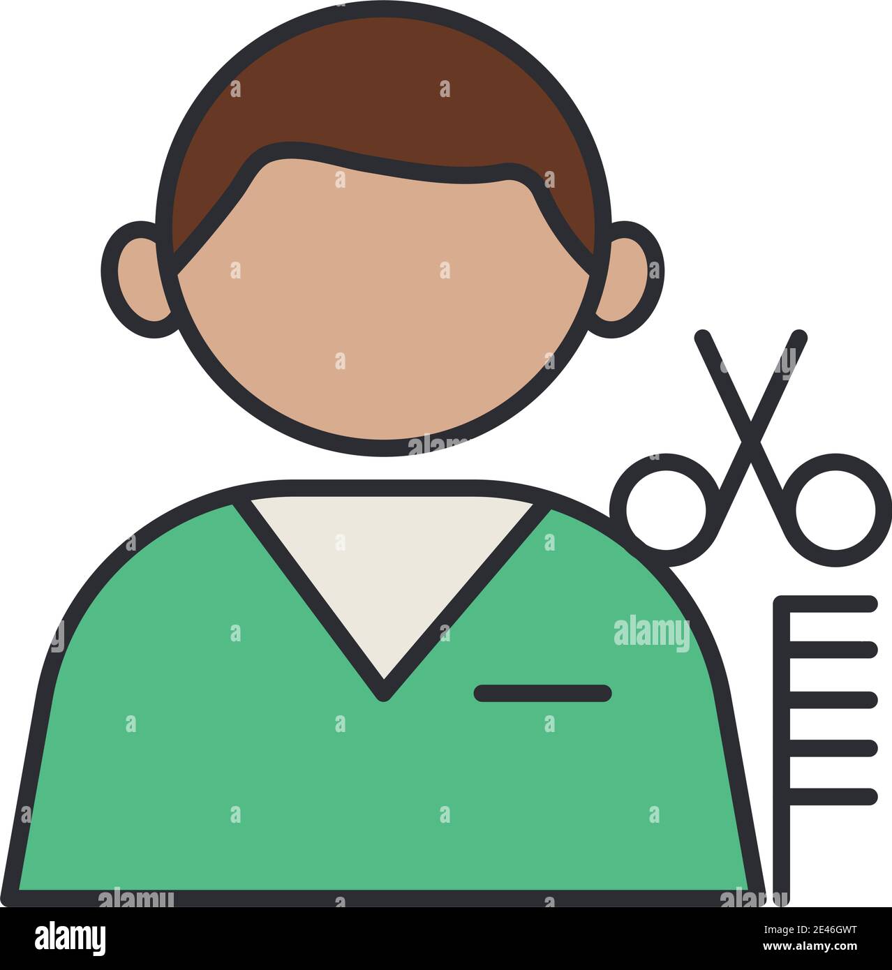 profession worker barber avatar fill style icon vector illustration ...