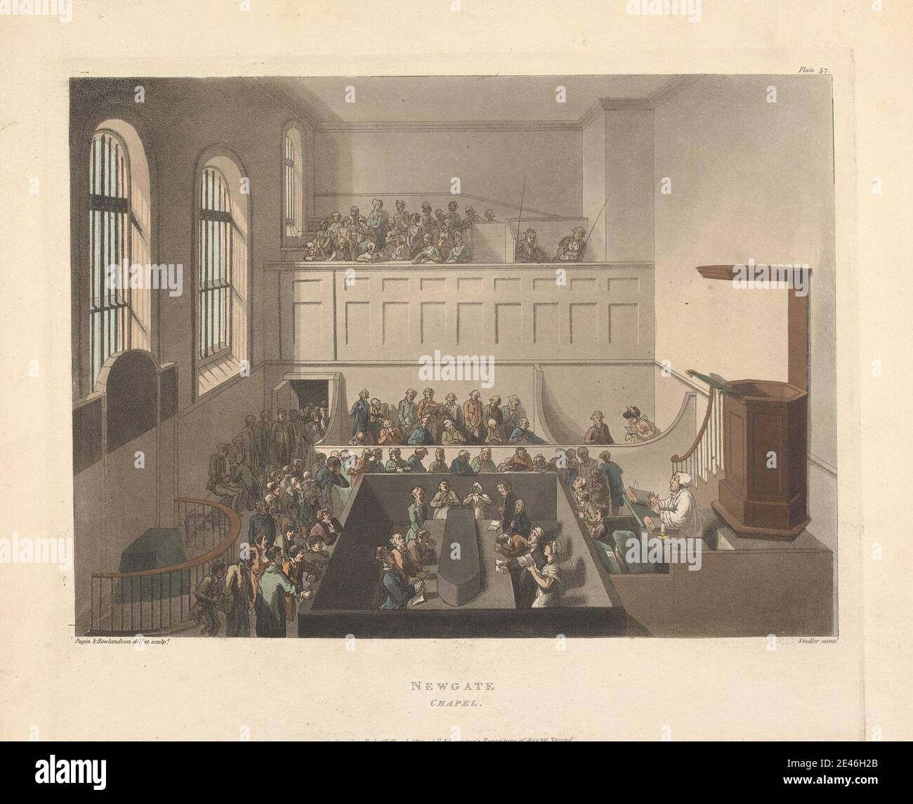 Joseph Constantine Stadler, active 1780â€“1812, British, Newgate Chapel ...