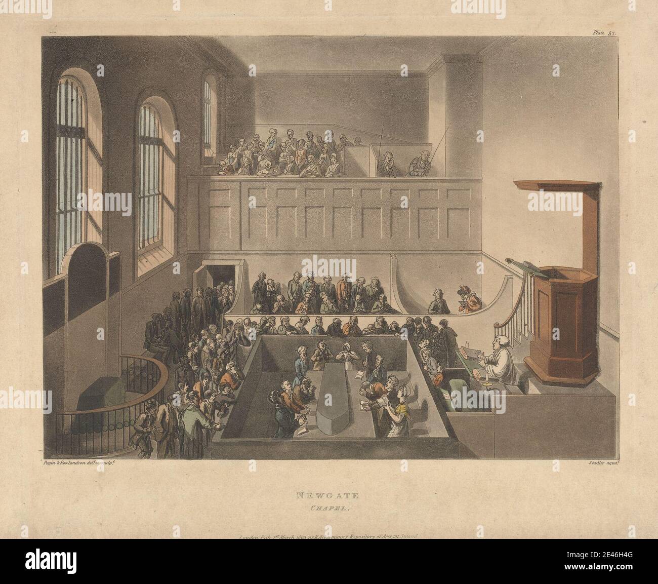 Joseph Constantine Stadler, active 1780â€“1812, British, Newgate Chapel ...