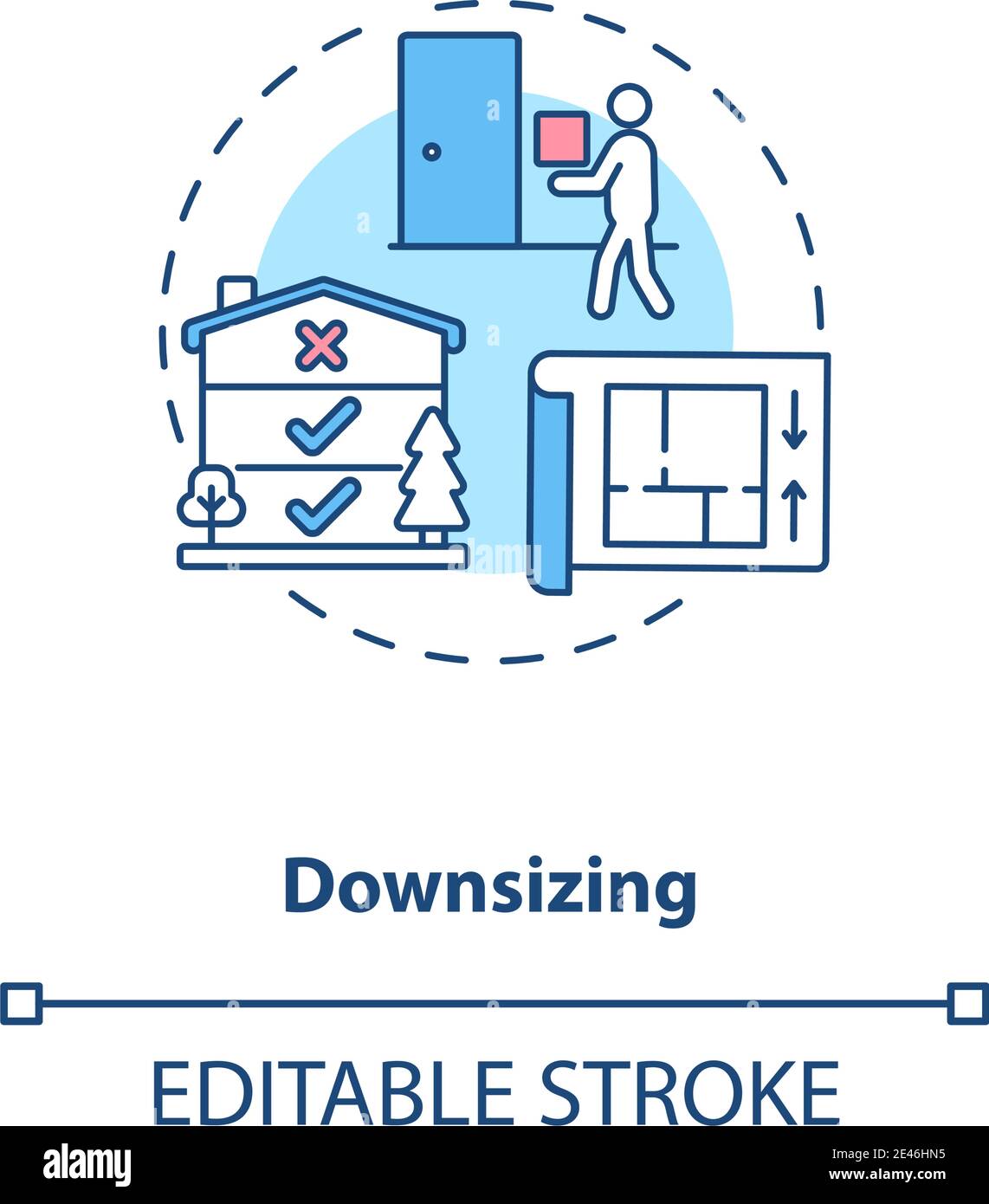 Downsizing concept icon Stock Vector Image & Art - Alamy