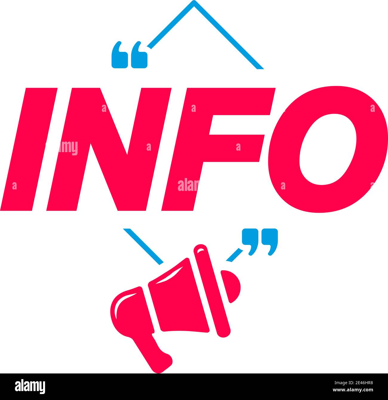 Info labels. Speech bubbles with megaphone icon. Advertising and ...