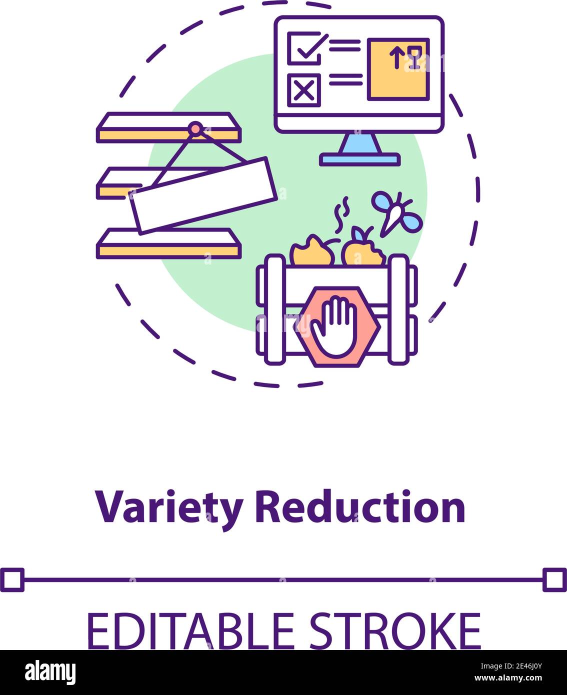 Variety reduction concept icon Stock Vector Image & Art - Alamy