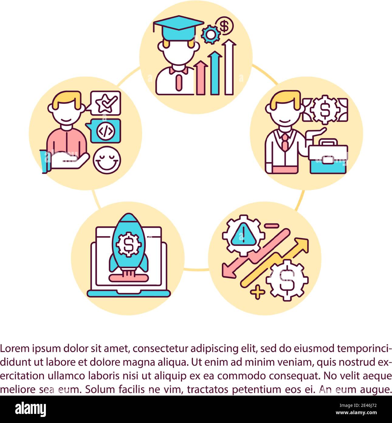 Successful game design alumni concept icon with text Stock Vector Image ...