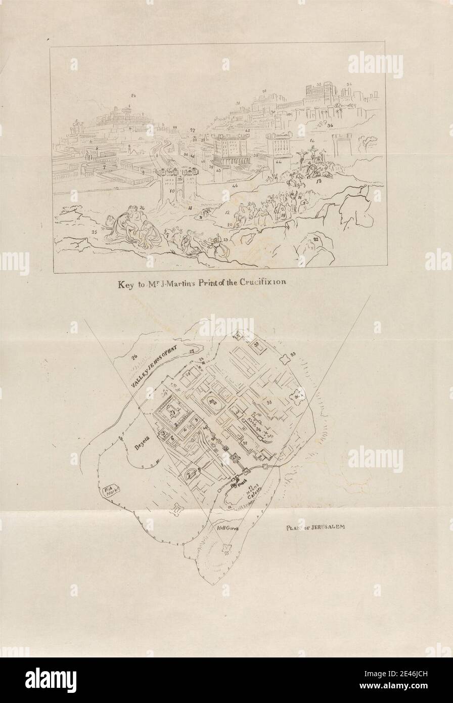 John Martin, 1789â€“1854, British, Key to Mr. Martin's Engraving of the ...