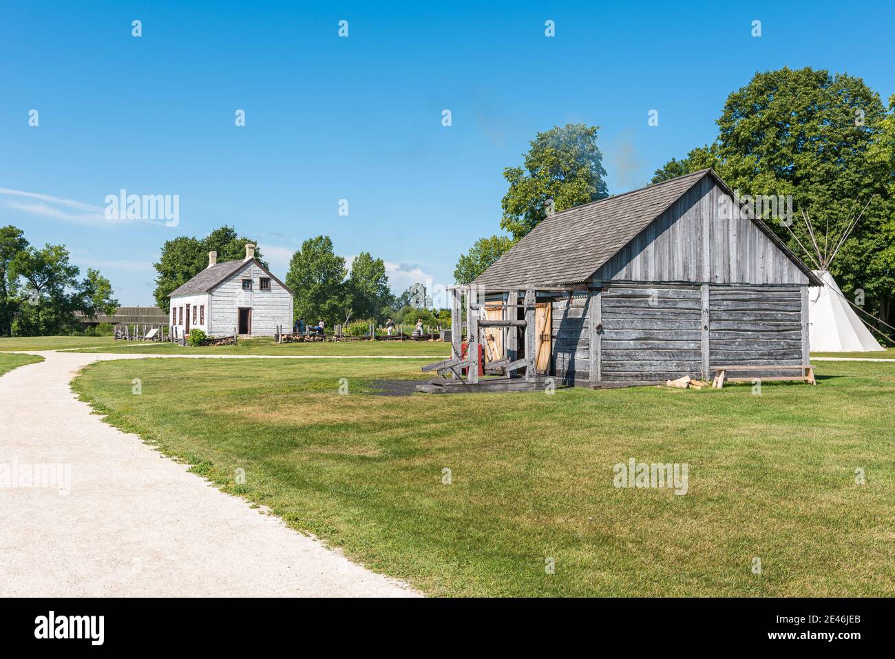 Building exteriors of the Lower Fort Garry National Historic Site ...