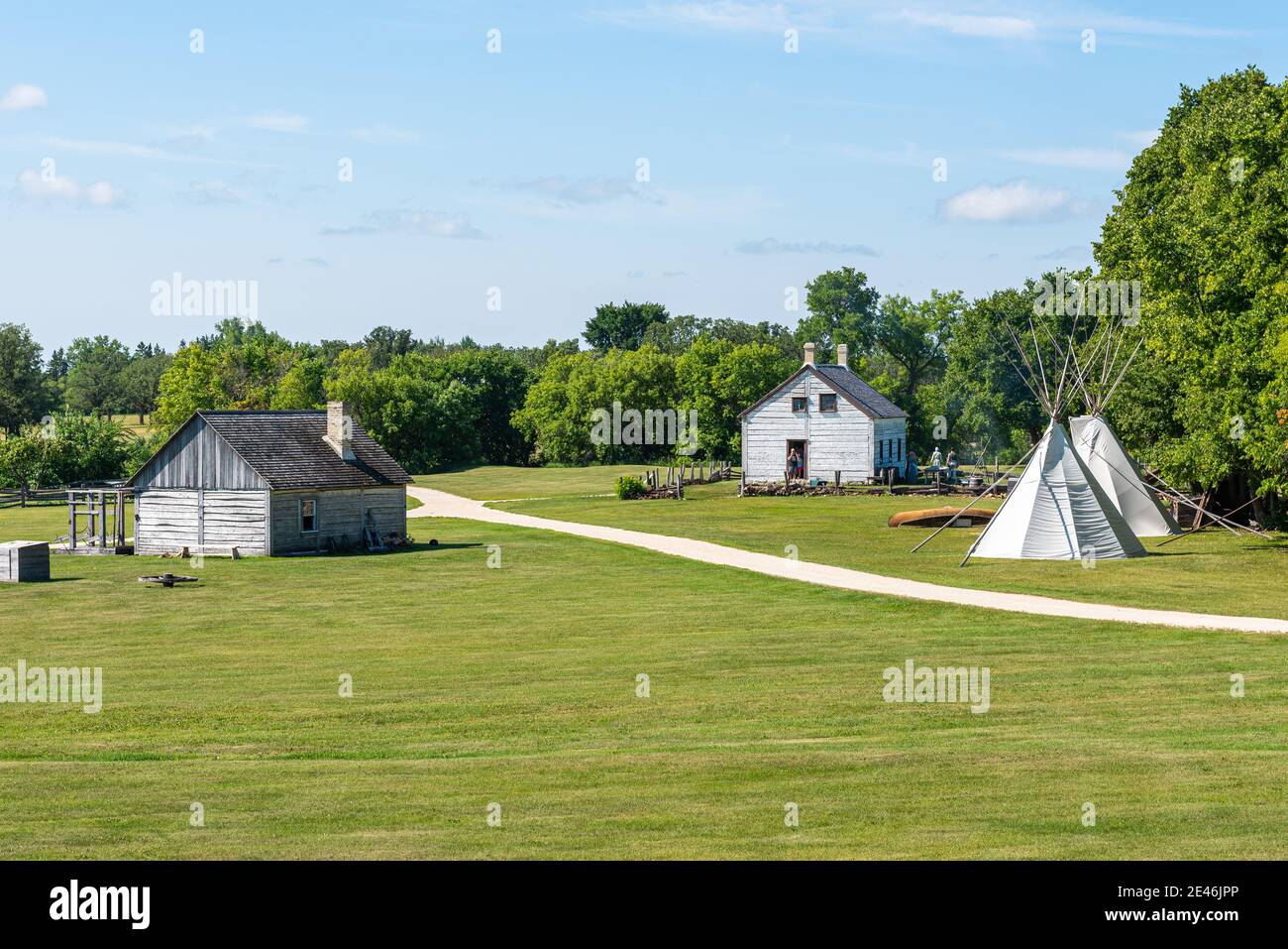 Building exteriors of the Lower Fort Garry National Historic Site ...