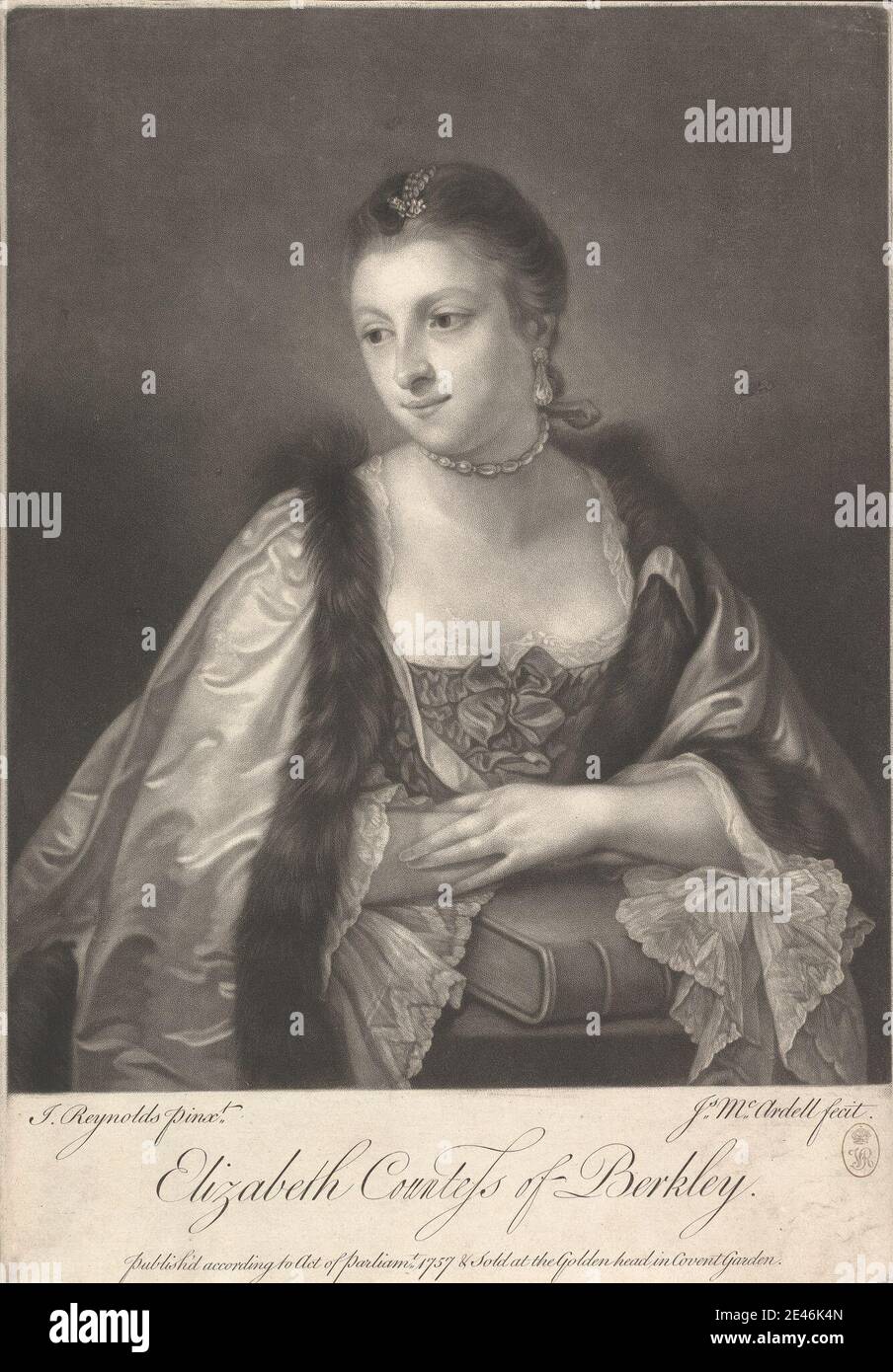 James McArdell, ca. 1729â€“1765, Irish, Elizabeth Berkeley (nÃ©e Drax ...