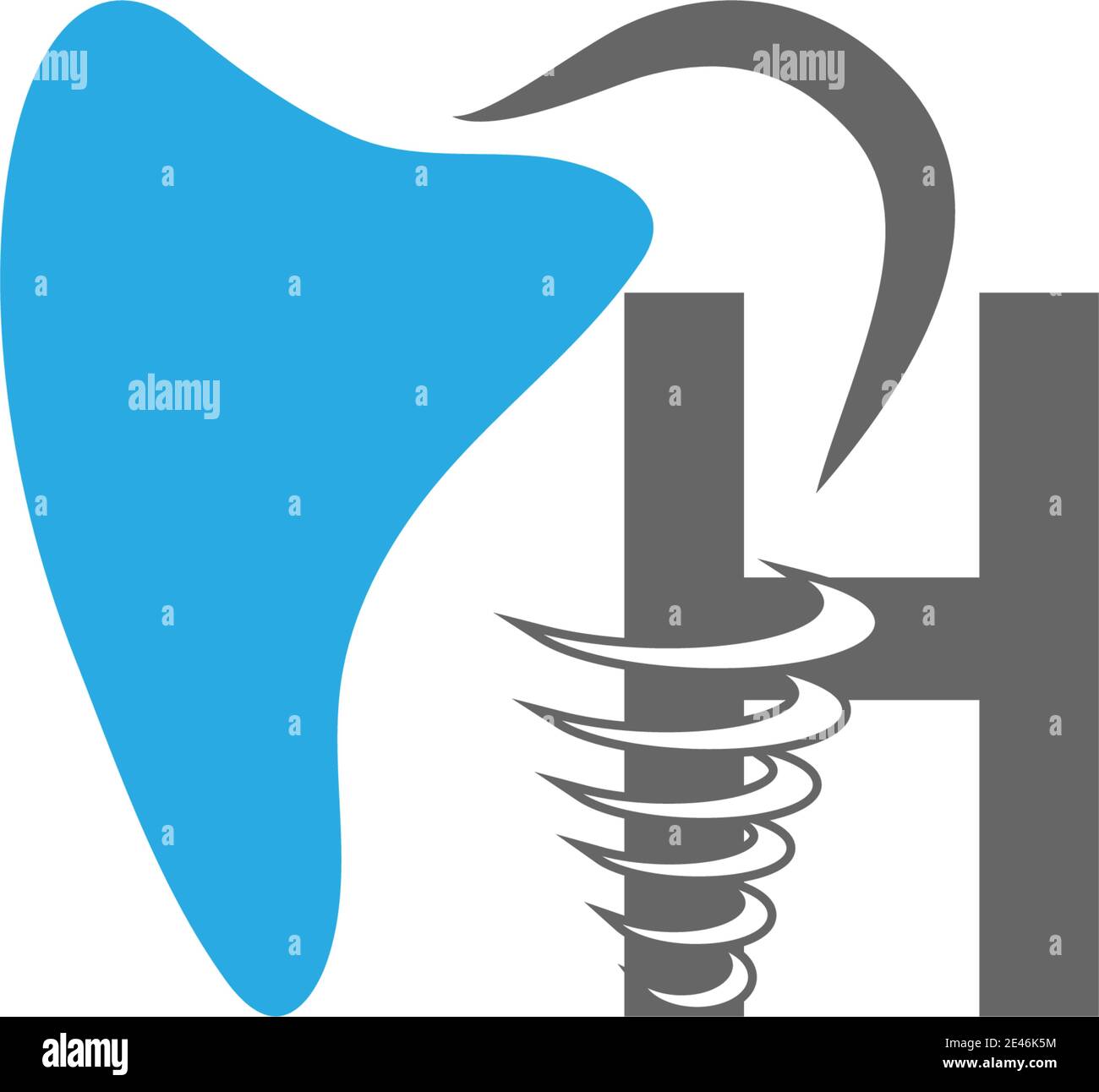 Letter H logo icon with dental design illustration vector Stock Vector ...
