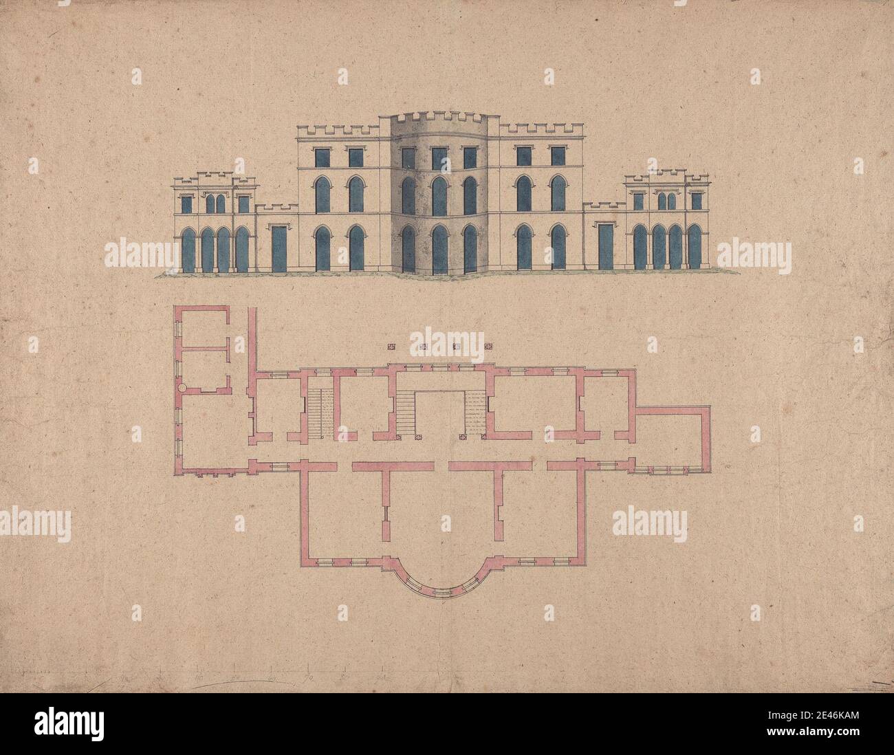 unknown artist, Design for Clifton Castle, Yorkshire: Plan and ...