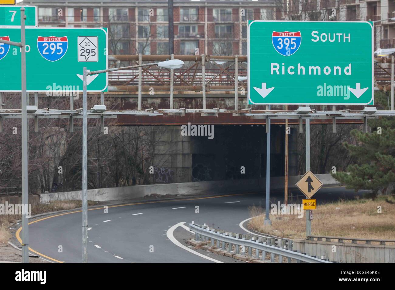 A empty stretch of I-395 during Inauguration day Wednesday, Jan. 20 ...